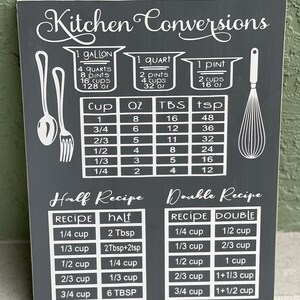 Kitchen Conversion Sign Kitchen Measurement Decor - Etsy