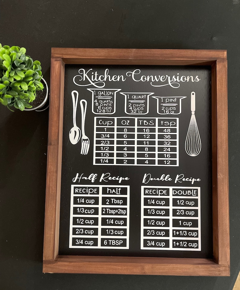 Kitchen Conversion Sign Kitchen Measurement Decor - Etsy