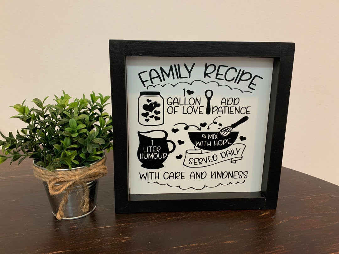 Family Recipe Wood Sign| Kitchen Decor| Family Sign| Family Recipes ...