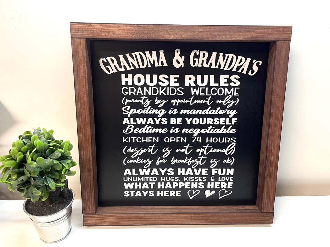 Grandparents House Rules| Grandparent Gift| House Rules| Christmas Gift ...