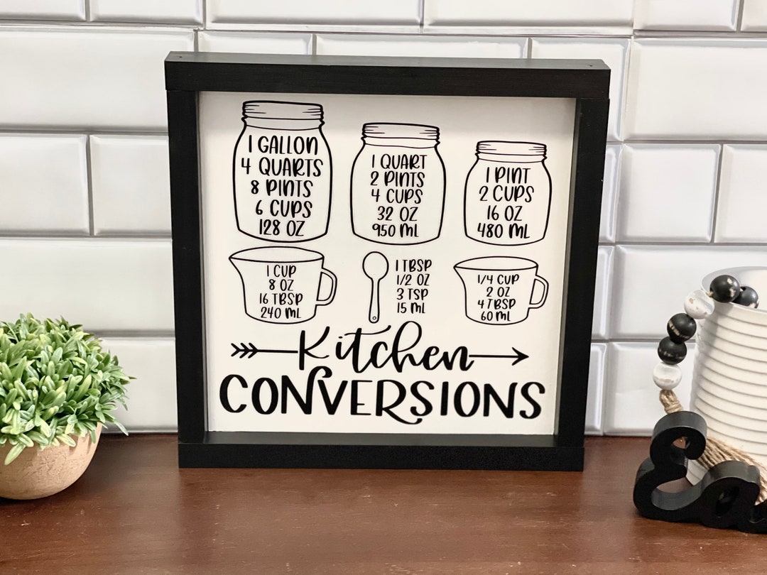 Kitchen Measurement Sign Kitchen Decor Farmhouse Decor - Etsy