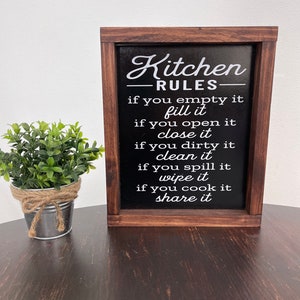 Kitchen Rules Handmade Wood Sign Kitchen Decor Kitchen Sign - Etsy