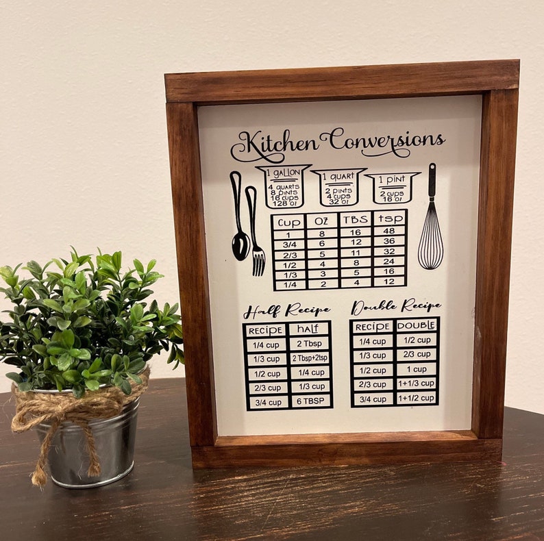 Kitchen Conversion Sign Kitchen Measurement Decor - Etsy