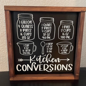 Kitchen Measurement Sign| Kitchen Decor| Farmhouse Decor| Kitchen ...