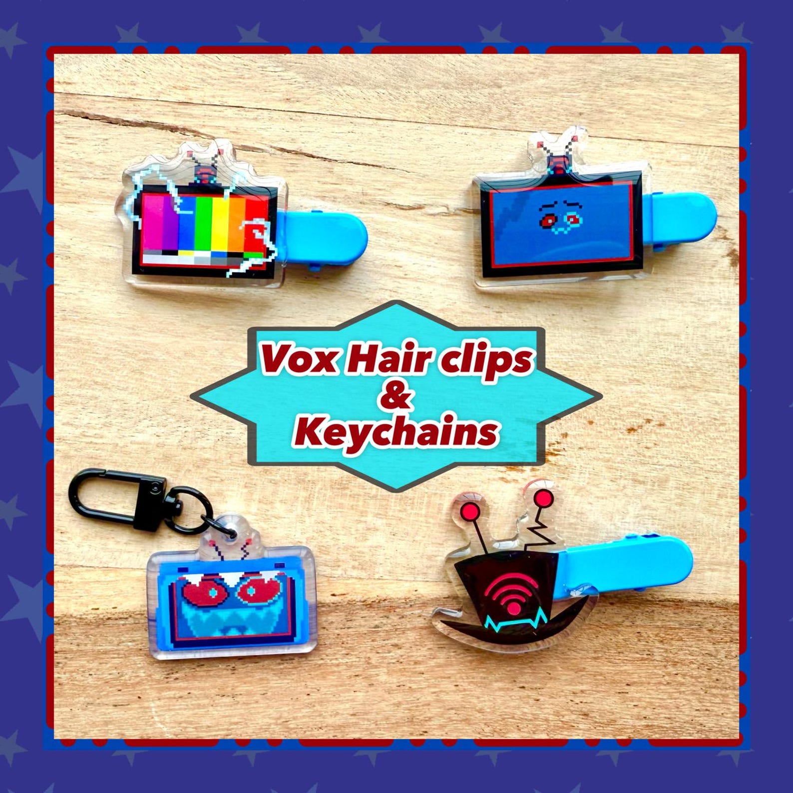 Vox Hazbin Hotel Pixel Art Hair Clips and Keychains - Etsy
