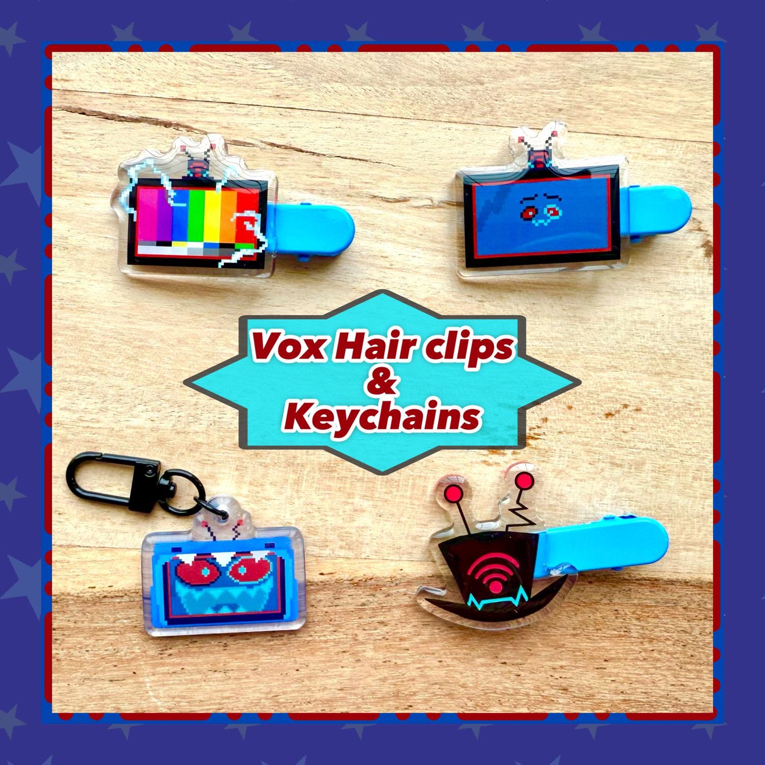 Vox Hazbin Hotel Pixel Art Hair Clips and Keychains - Etsy