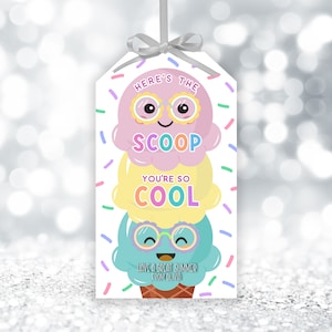 Editable Teacher Appreciation Tags, Summer Ice Cream, Kids End of ...