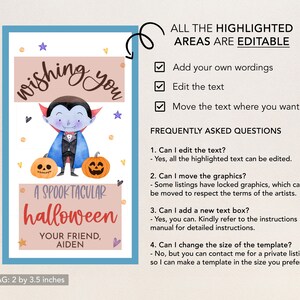 Printable Vampire Party Favor Editable Happy Halloween Gift - Etsy