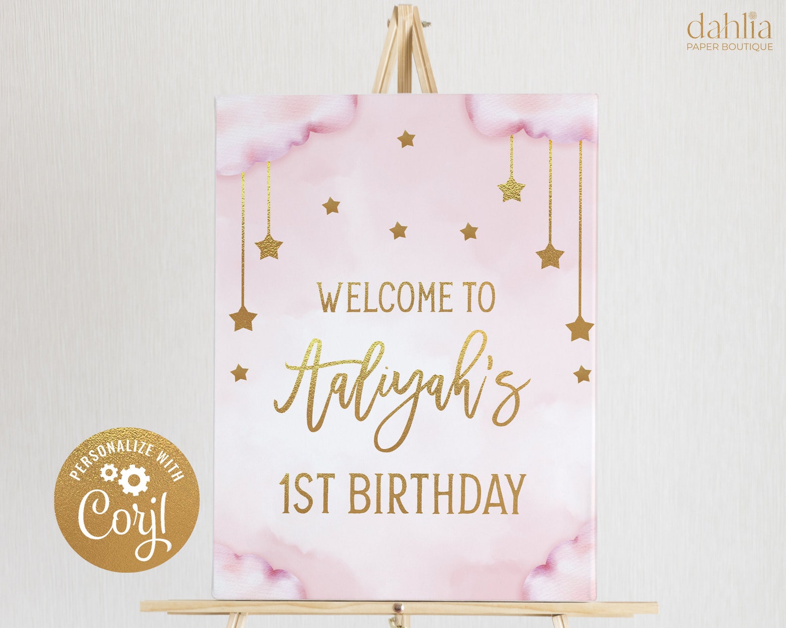 Twinkle Twinkle Little Star Welcome Sign, EDITABLE Moon and Stars Kid's ...