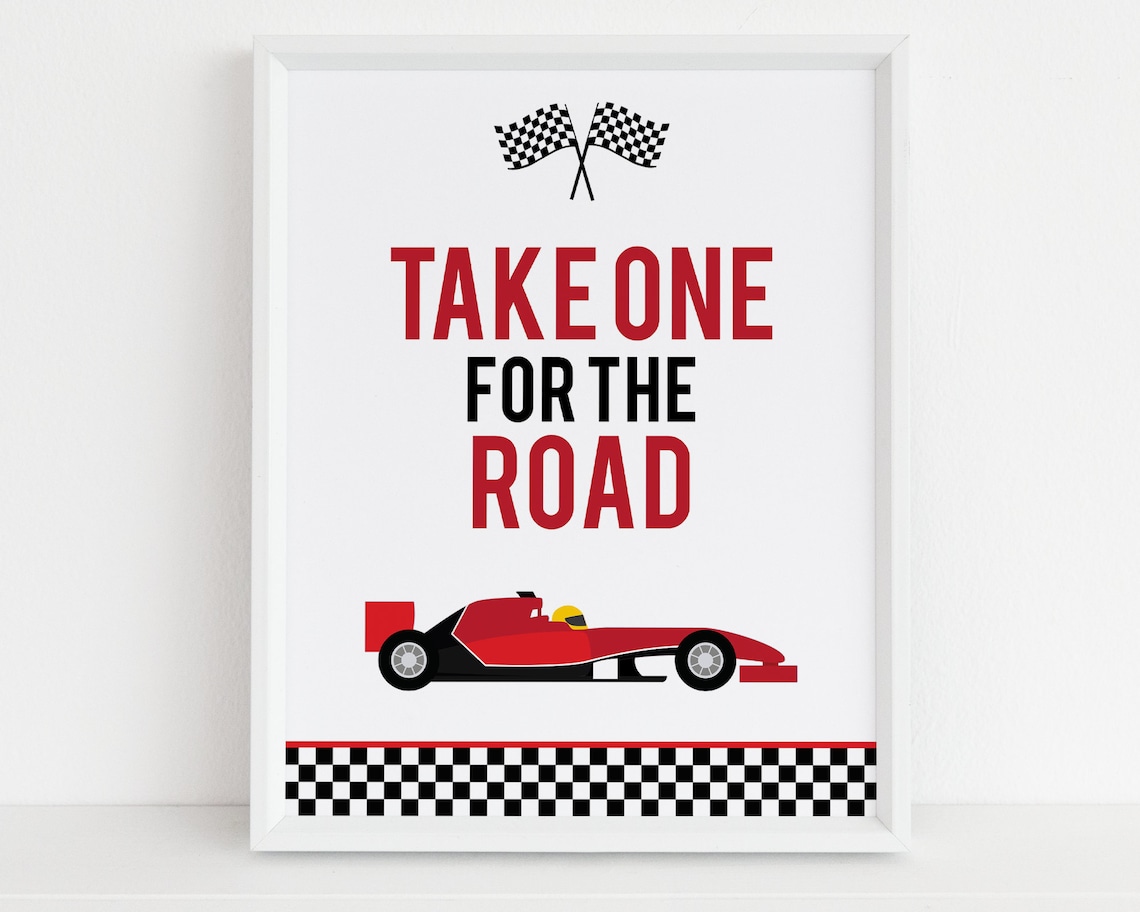 Fast One Take One for the Road Sign EDITABLE Race Car Party - Etsy