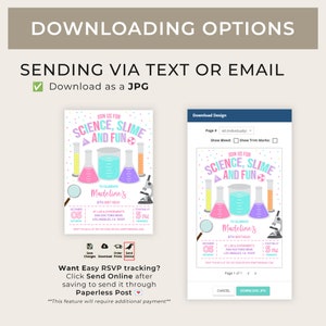 EDITABLE Science Birthday Invitation, Girl Science Party Invitation ...