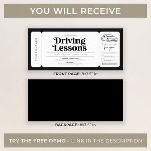 Driving Lesson Gift Voucher, Editable Driving School Gift Certificate ...