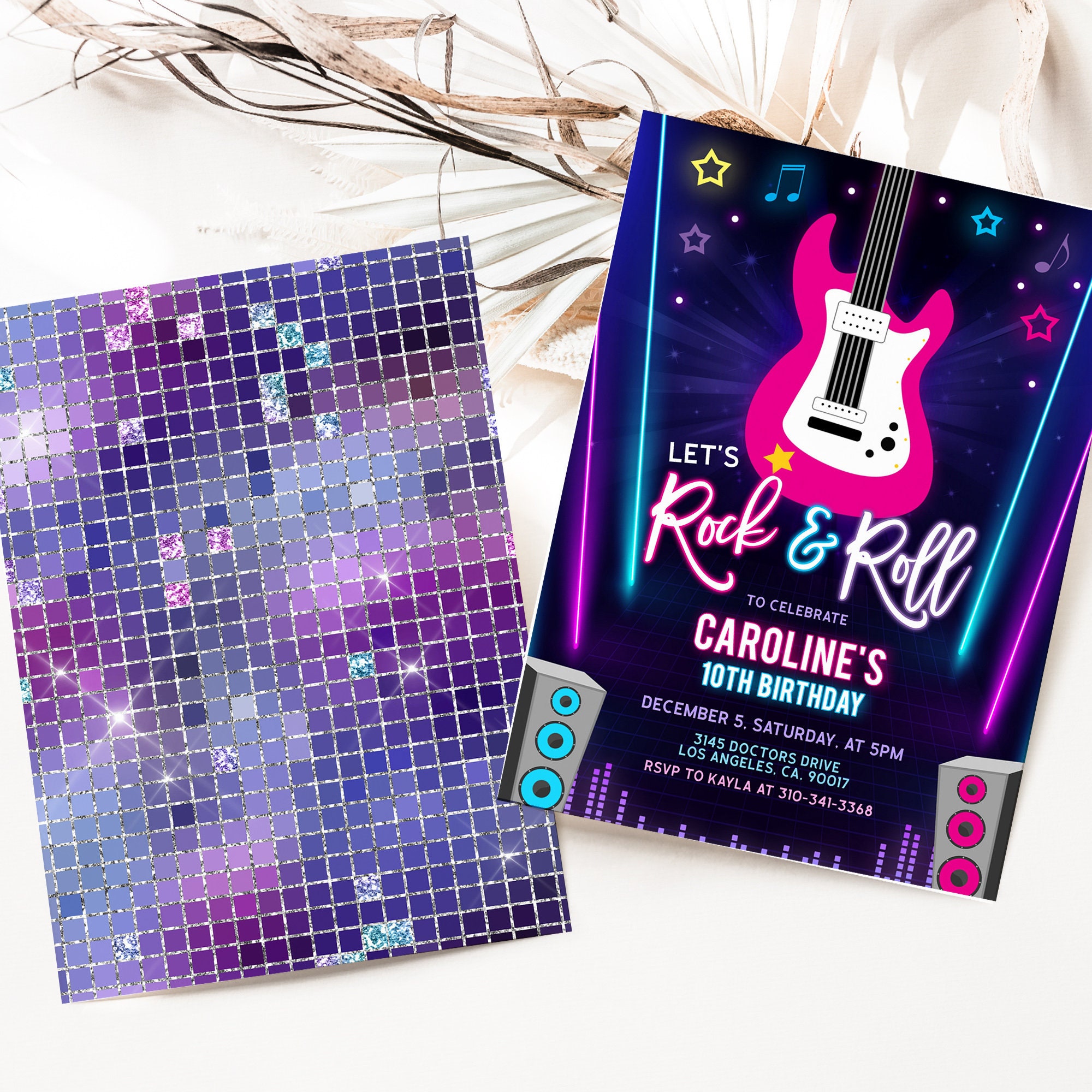 Invitaciones Con Temática De Estrella De Rock