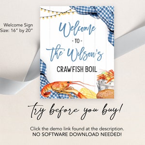 Editable Seafood Boil Welcome Sign, Let the Good Times Boil, Crawfish ...