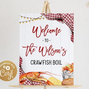 Editable Seafood Boil Welcome Sign, Let the Good Times Boil, Crawfish ...