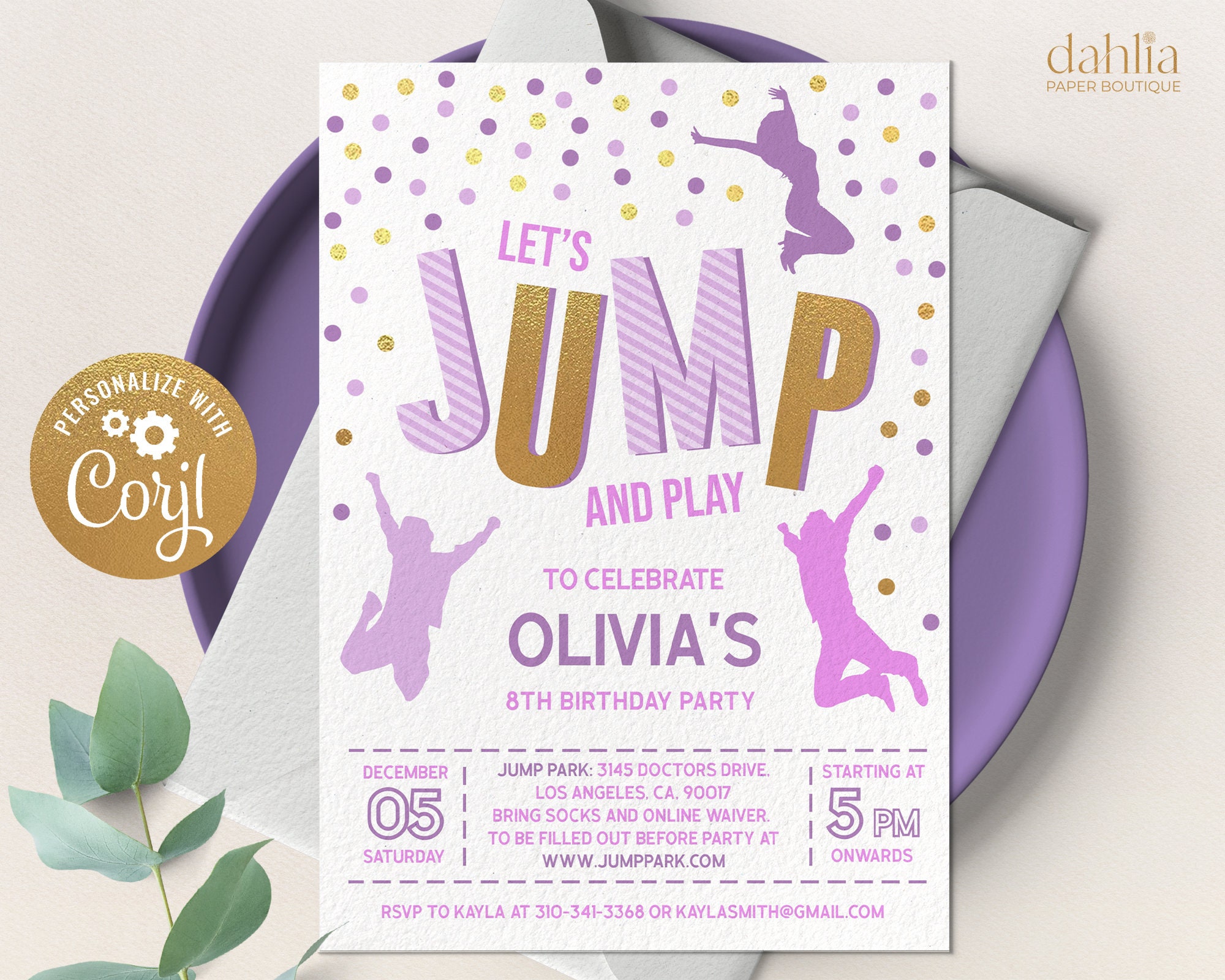 Jump Invitation Editable Jump Birthday Invite Trampoline | Etsy
