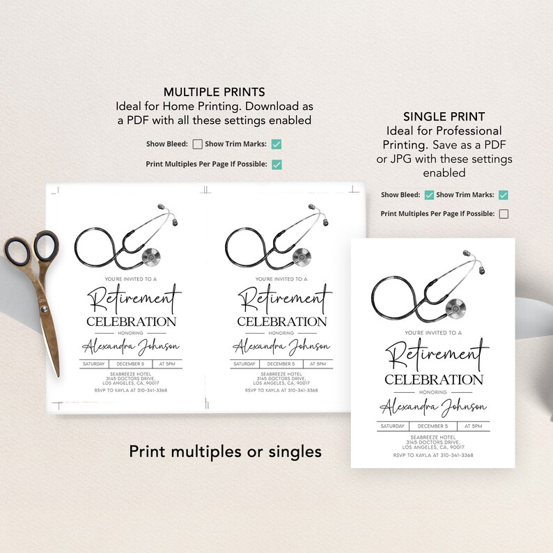 Nurse Retirement Invitation, Editable Doctor Retirement Party Invite ...