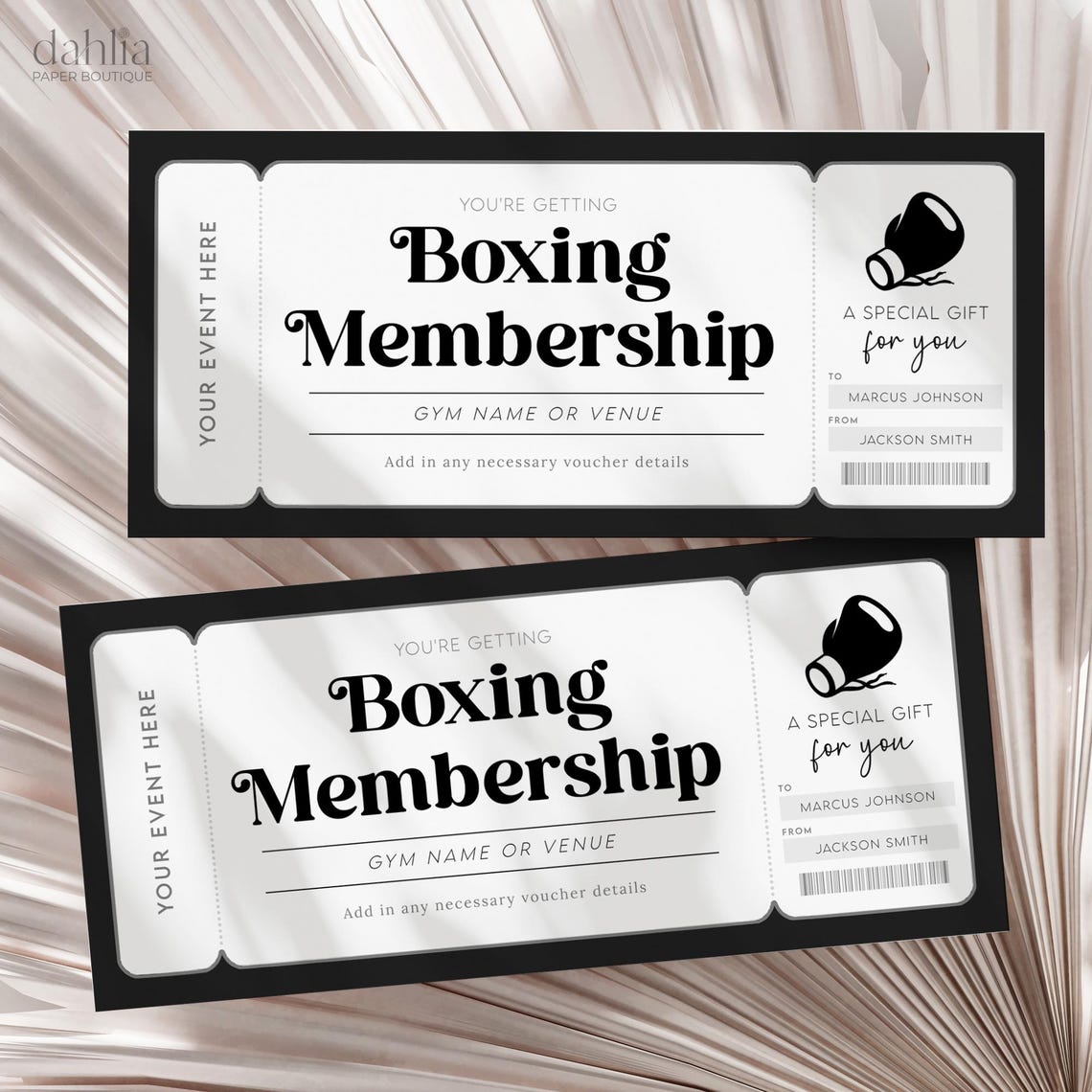 Boxing Membership Gift Voucher, Editable Boxing Lessons Certificate for ...