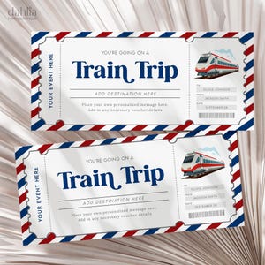 Train Ticket Gift Voucher, Editable Train Boarding Pass, Personalized ...