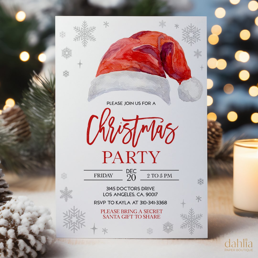 Christmas Party Invitation Template, Christmas Party Template ...