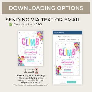 Rock Climbing Birthday Invitation, Editable Indoor Climbing Party ...