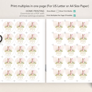 Peter Rabbit Thank You for Coming Gift Tag, EDITABLE Flopsy Bunny Party ...