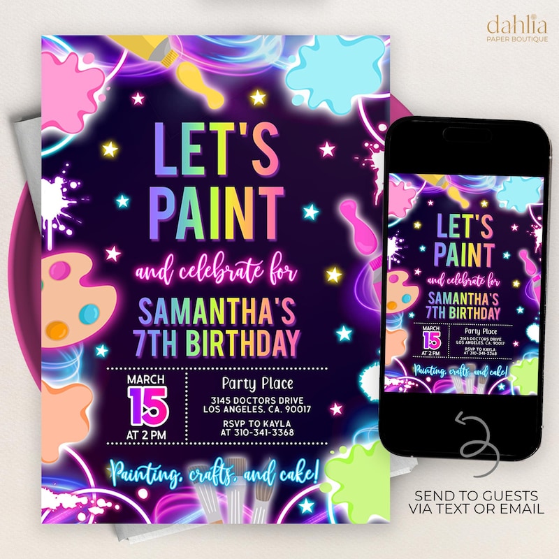Paint Invitation - Etsy