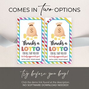 Editable Lotto Favor Tags, Appreciation Week Gift Tag Template ...