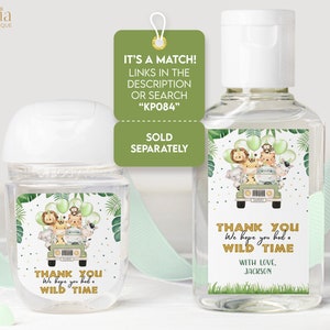 Wild One Gable Box Label Template, Editable Jungle Party Sticker, Boy ...