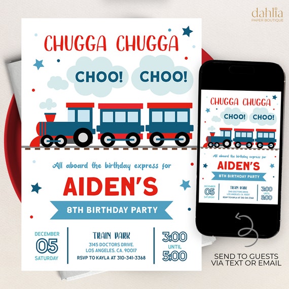 Invitación Para Fiesta De Cumpleaños Con Tren Chu Chu