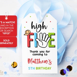 High Five Birthday Welcome Sign, Editable Hi Five Party Decor Template ...