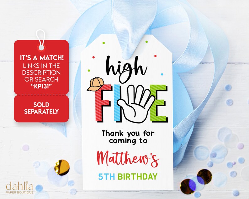 High Five Birthday Welcome Sign Editable Hi Five Party Decor - Etsy