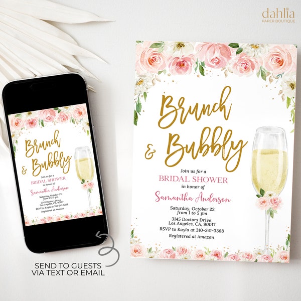 Champagne Brunch Bridal Shower Invitations - Etsy