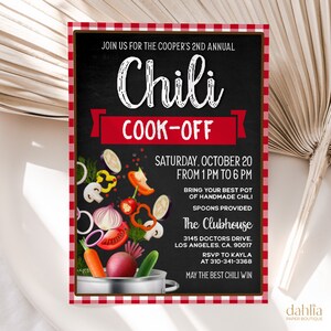 Chili Cookoff Invitation, Editable Chili Tasting Contest Competiton ...