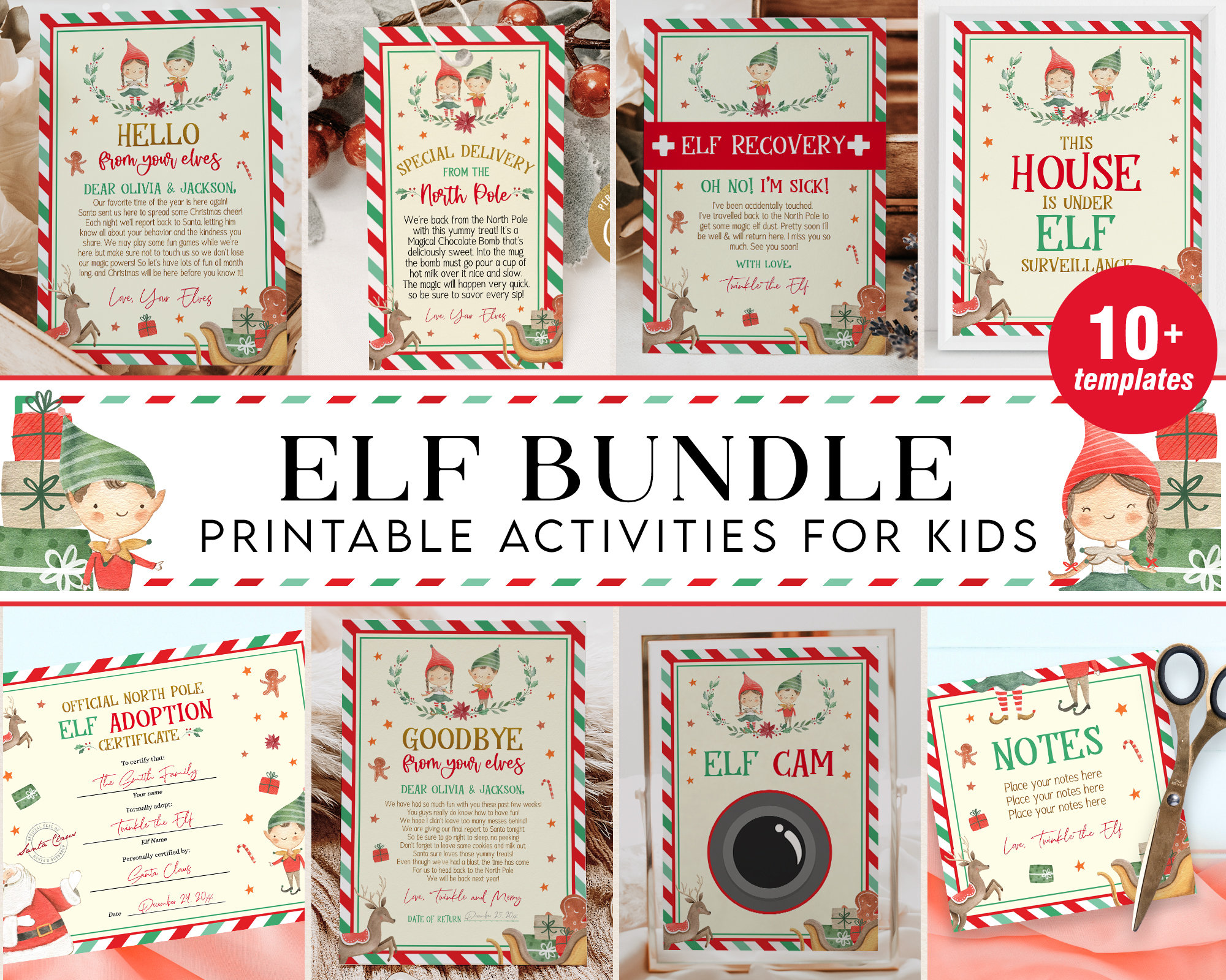 EDITABLE Elf Activity Bundle Christmas Elf Template Elf - Etsy Australia