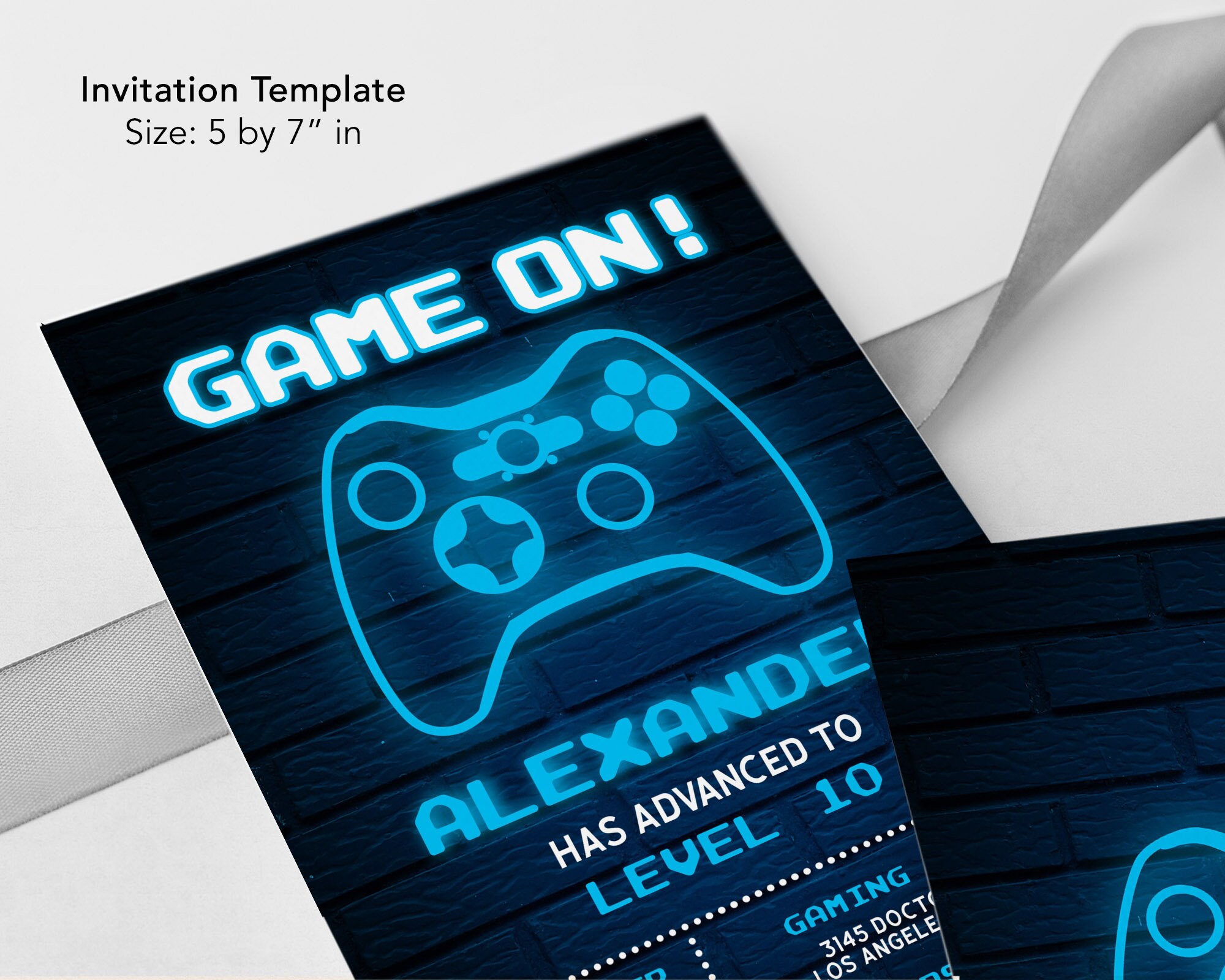 EDITABLE Video Game Party Invitation Gamer Birthday Invite - Etsy