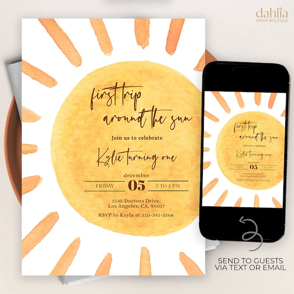 Sun Invitation - Etsy