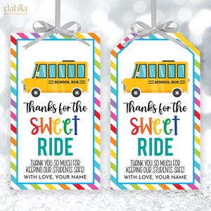 Editable School Bus Driver Favor Tags, Appreciation Week Gift Tag ...