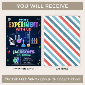 EDITABLE Mad Science Birthday Invitation, Boy Science Party Template ...