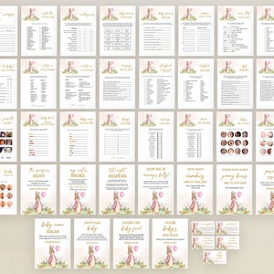 EDITABLE 80 Peter Rabbit Baby Shower Games, Rustic Bunny Game Bundle ...