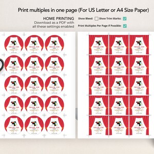 EDITABLE Magic Show Birthday Round Gift Tag, Purrfect Party Favor ...