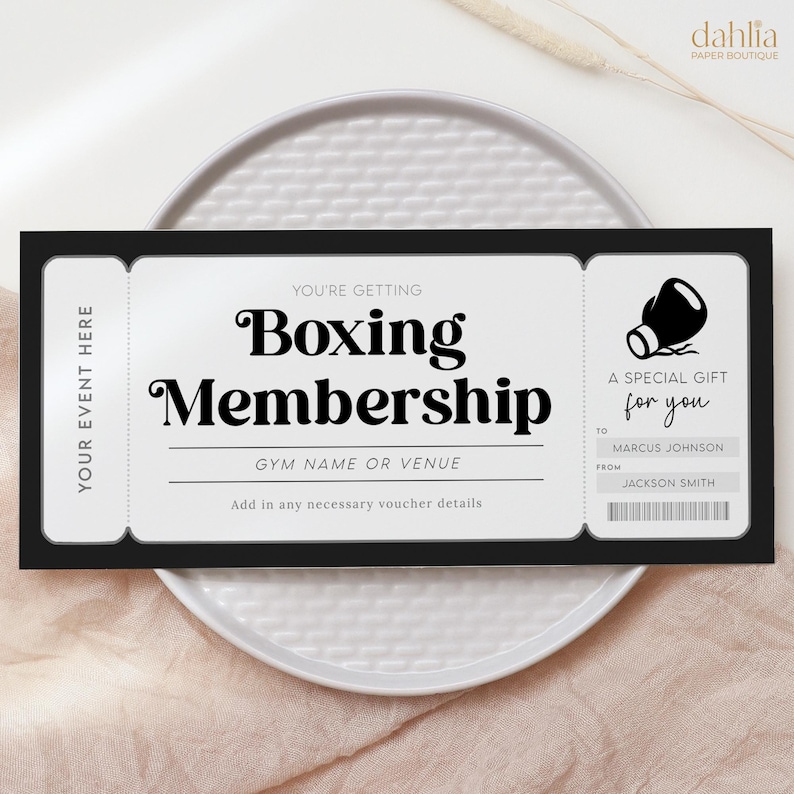 Boxing Membership Gift Voucher, Editable Boxing Lessons Certificate for ...
