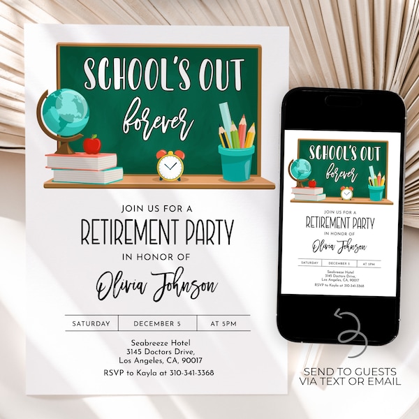 Teacher Retirement Invitation - Etsy