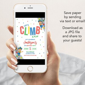 Rock Climbing Birthday Invitation, Editable Indoor Climbing Party ...