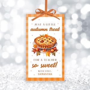 Editable Thanksgiving Gift Tag, Autumn Treat Party Favor, Thankful for ...