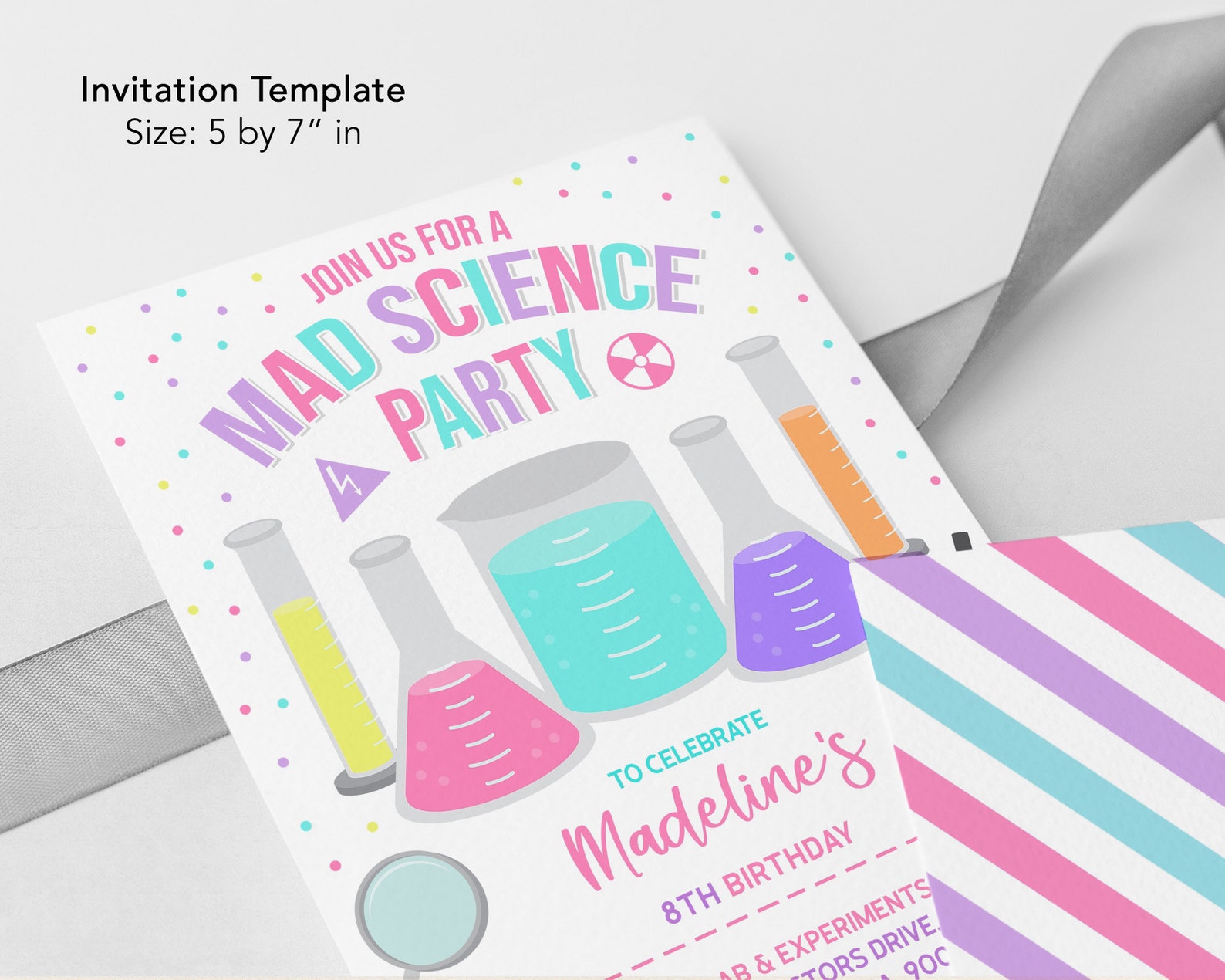 EDITABLE Mad Science Birthday Invitation Girl Science Party - Etsy