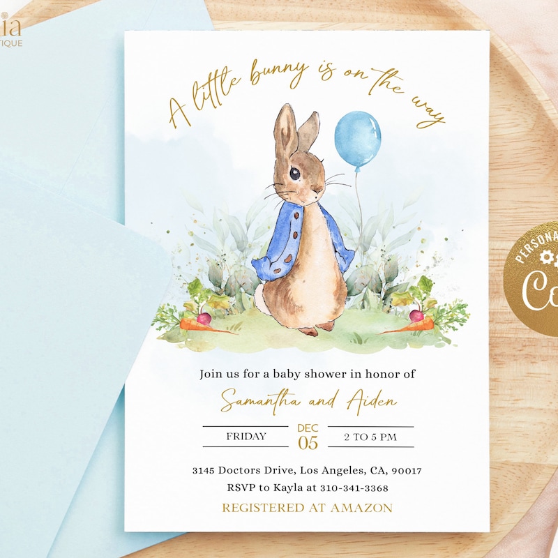 Peter Rabbit Baby Shower Invitation - Etsy