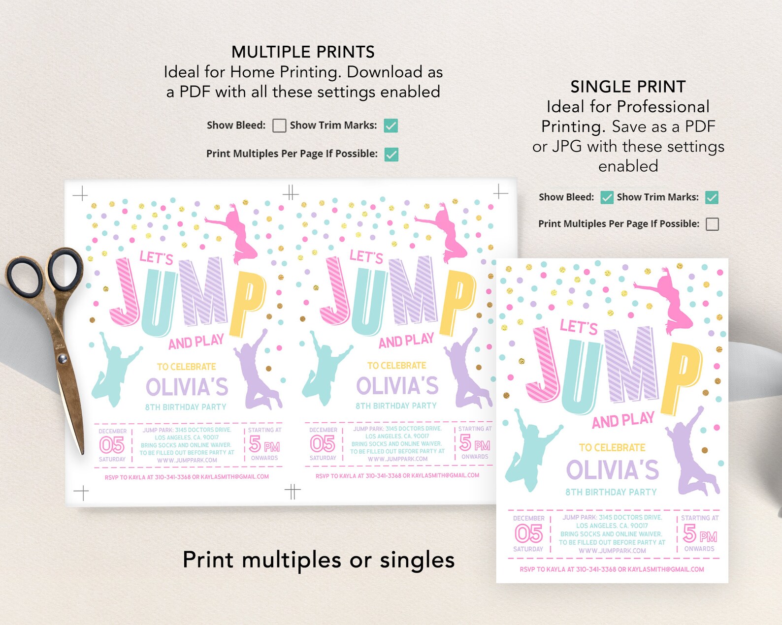 Jump Invitation Editable Jump Birthday Invite Trampoline - Etsy