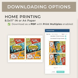 Comic Book Birthday Invitation, EDITABLE Superhero Party Invite, Boy ...