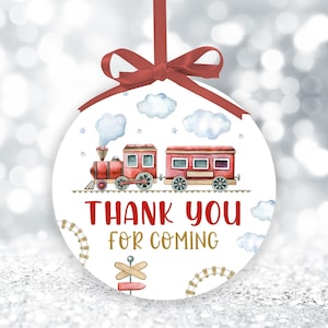 Toy Train Thank You Gift Tag, EDITABLE Boy Birthday Label, Red Express ...